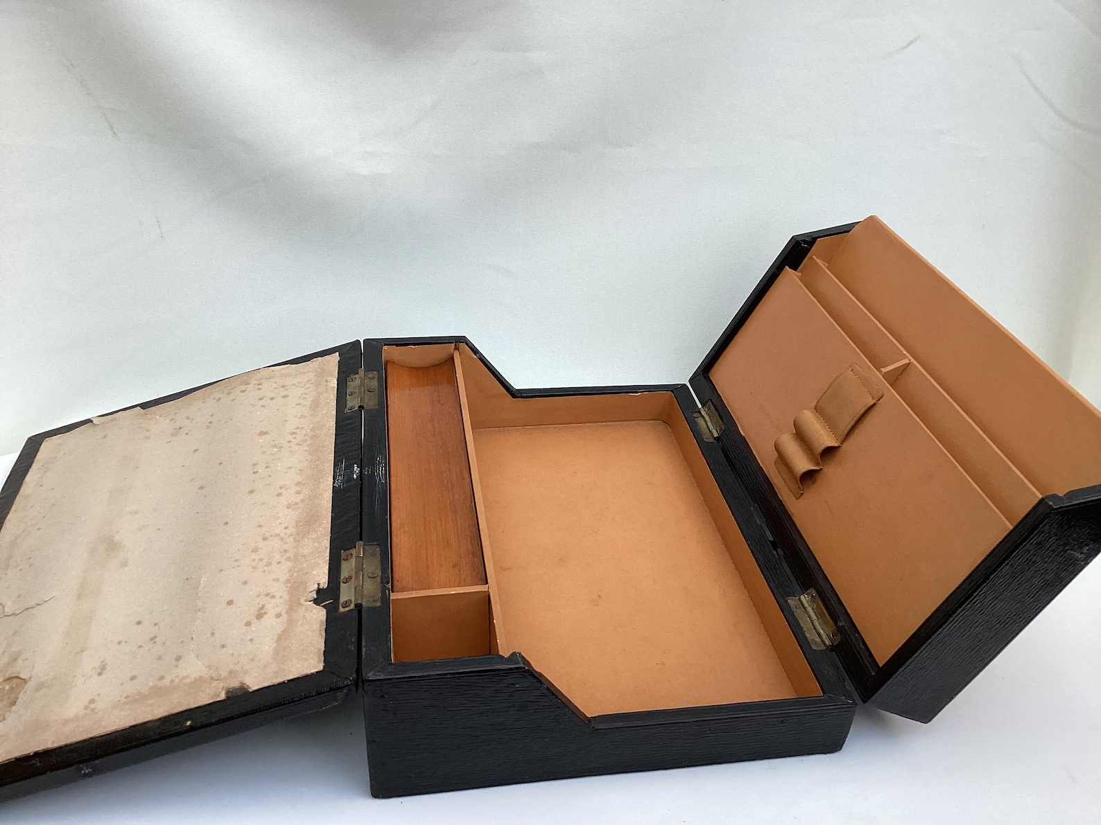 Antique English Victorian Leather Writing Box, Stationery Travel Case ...