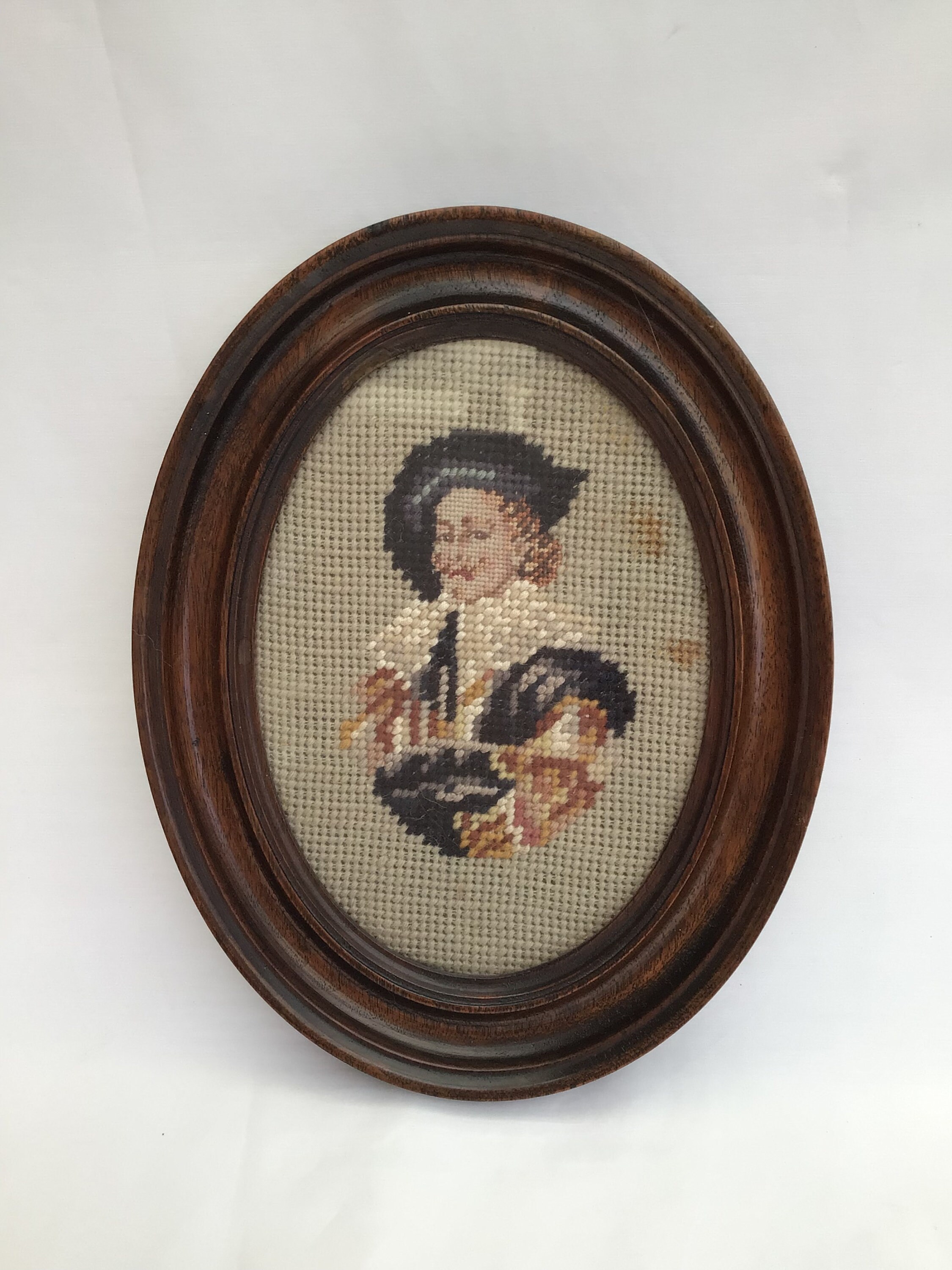 Antique Vintage Wood Portrait Frame, Embroidery Portrait - Etsy