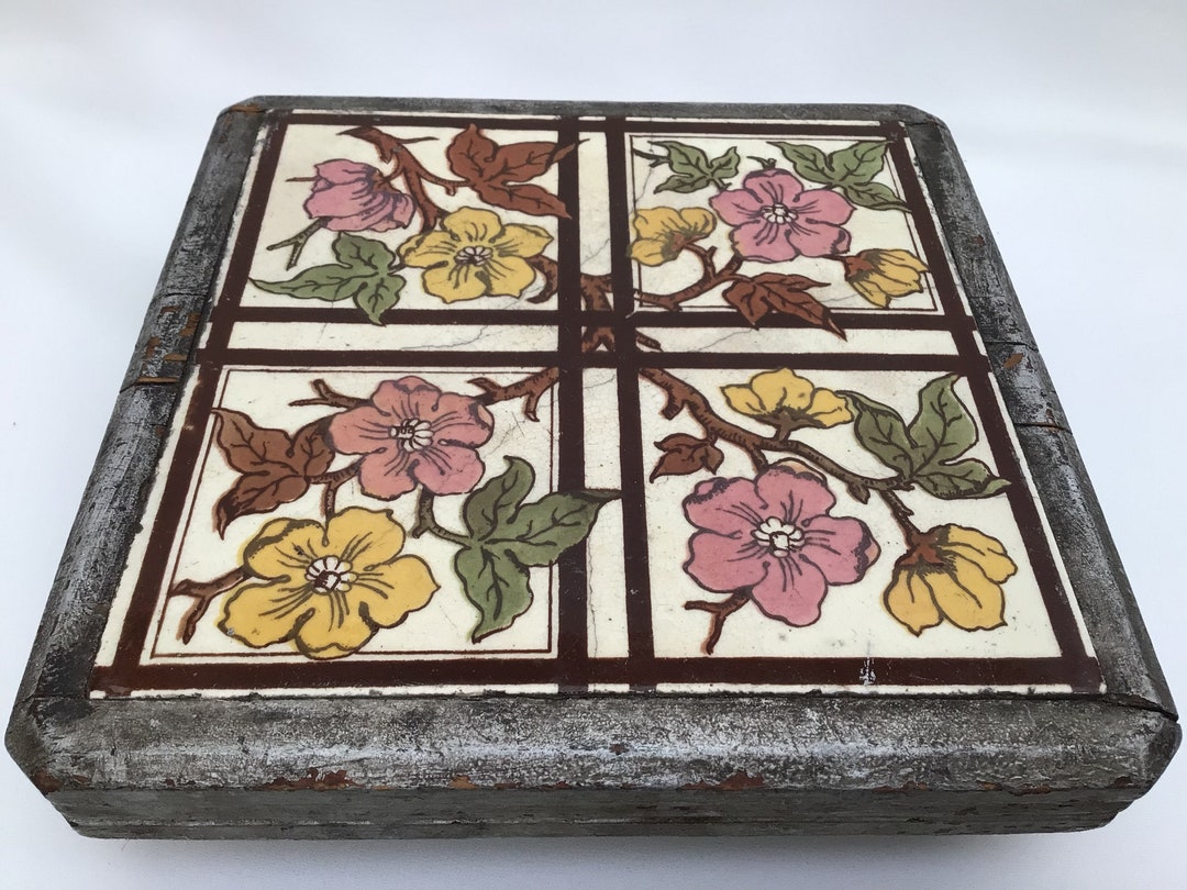 Antique England Victoria Ceramic Tile Trivet - Etsy