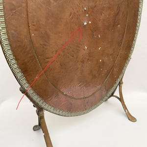 Antique English Copper Fireplace Screen: Shield Shaped Fireguard (H ...