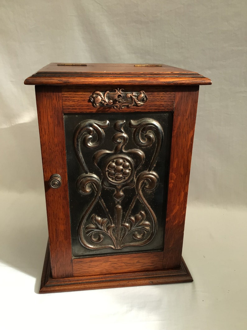 Antique England Oak Tobacco Pipe Cabinet With Key - Etsy