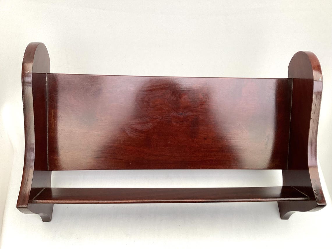 Large Antique English Mahogany Book Trough, Table Book Stand, Novel ...