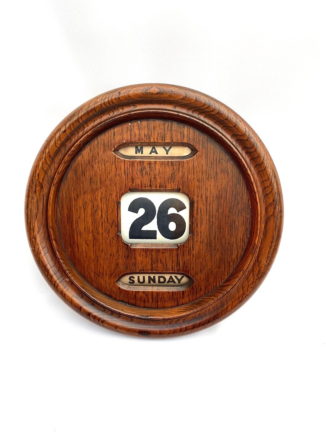 Antique English Oak Perpetual Calendar - Victorian Wall Hanging (D ...