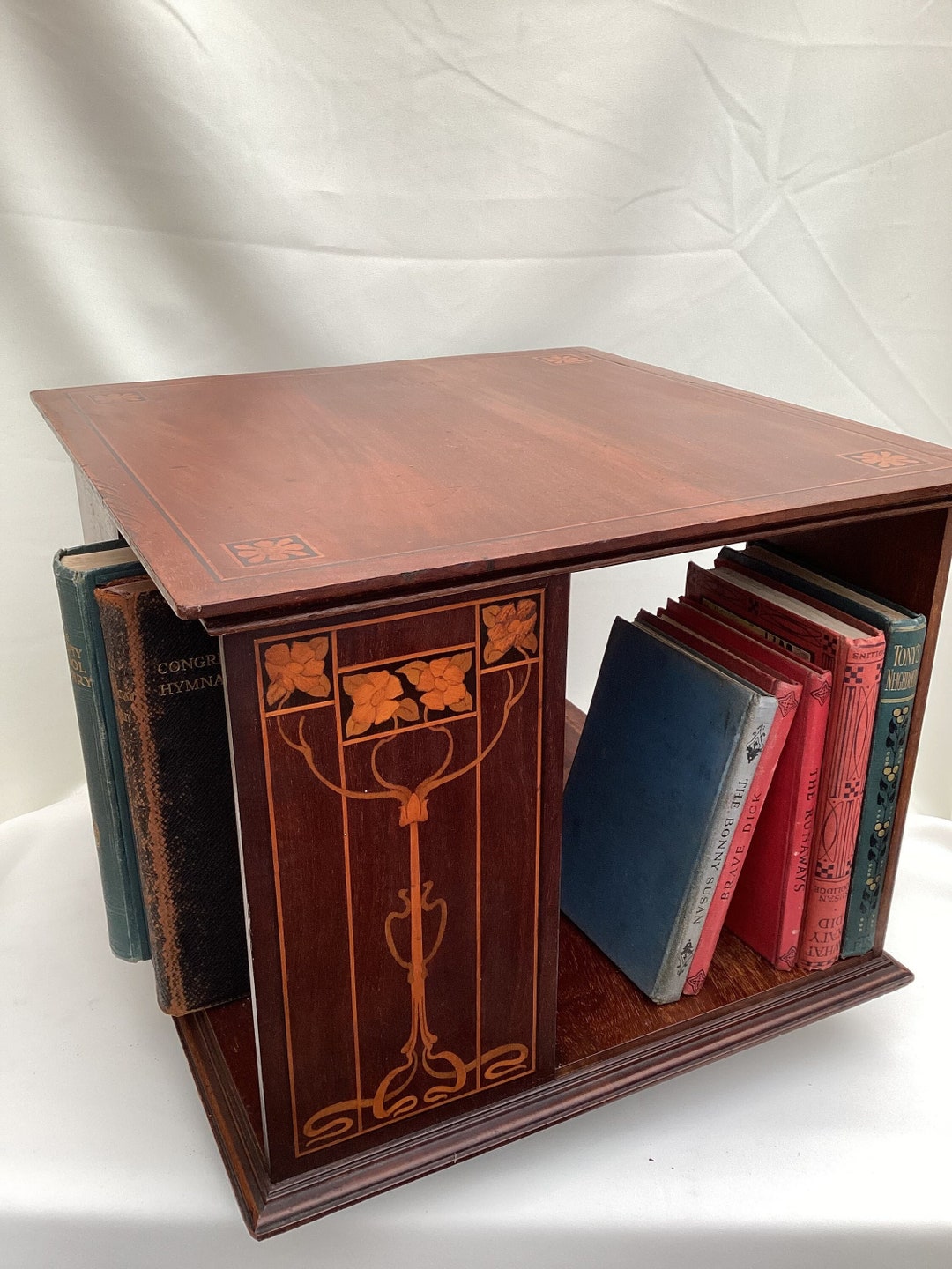 Antique English Victorian SHAPLAND & PETTER Inlaid Mahogany Revolving ...