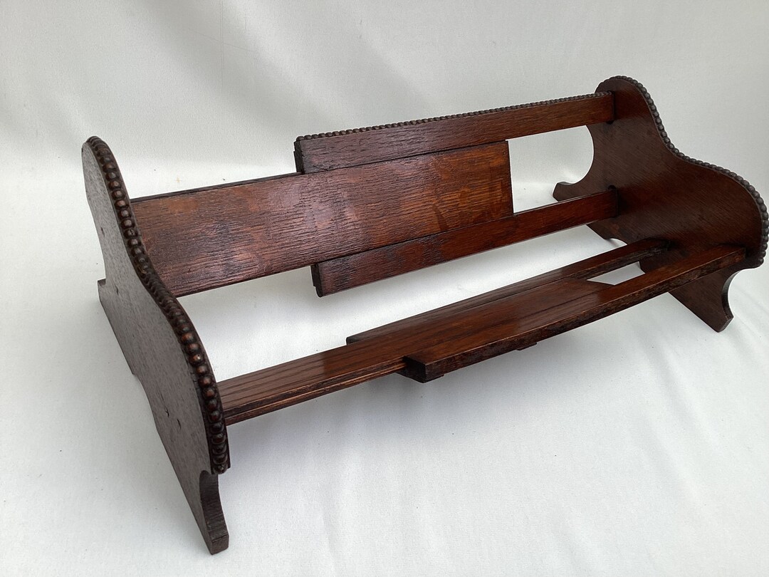 Antique England Oak Extendable Table Book Stand, Novel Rest, Book ...