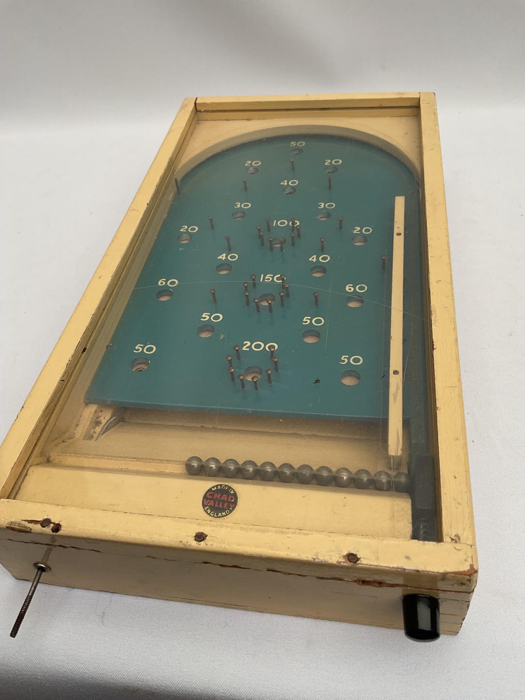 Mid Century Vintage Chad Valley Table Top Pinball Game. 12 Ball ...