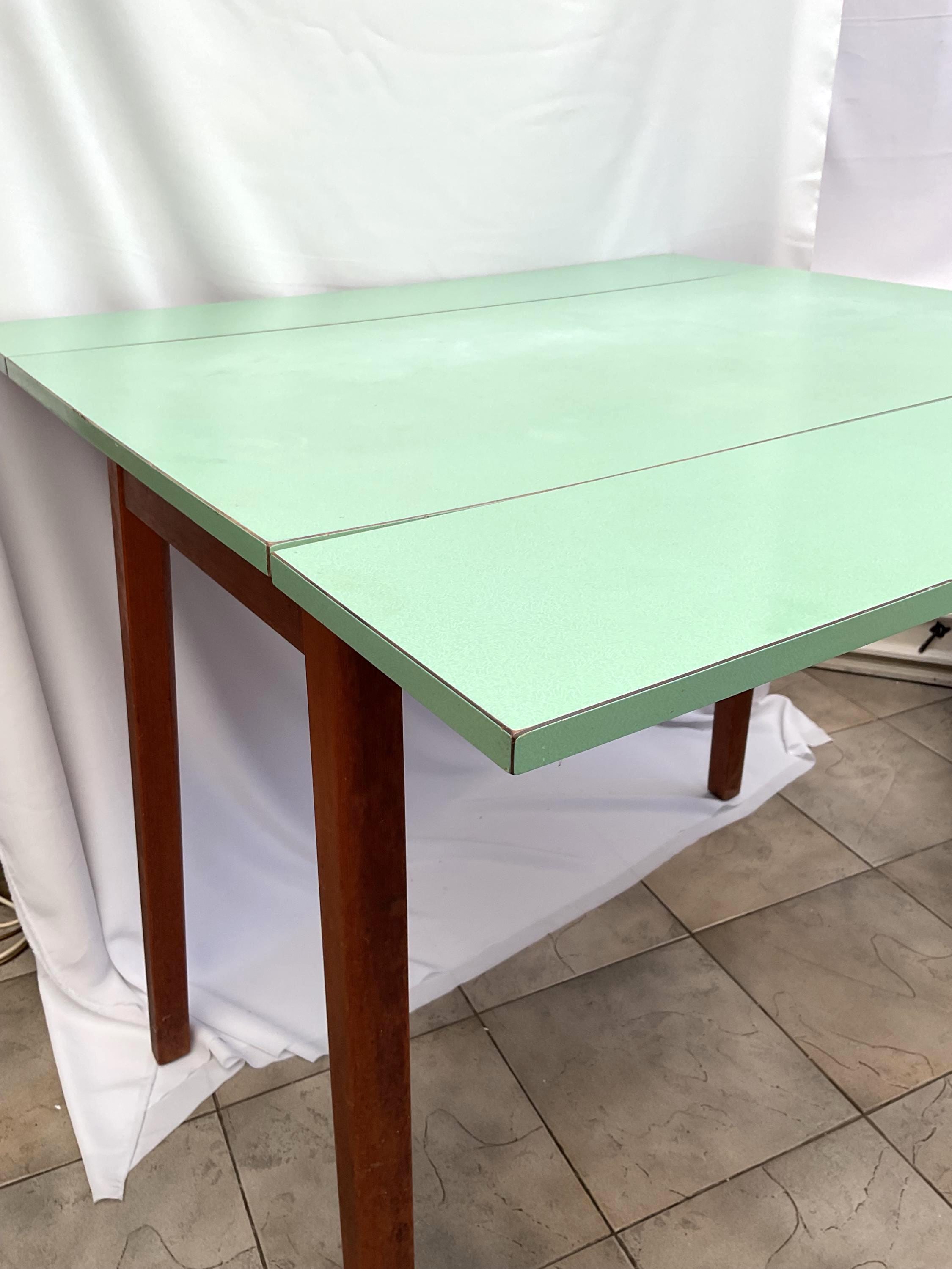 Mid-century Modern Formica Drop Leaf Dining Table - Mint Green - Etsy