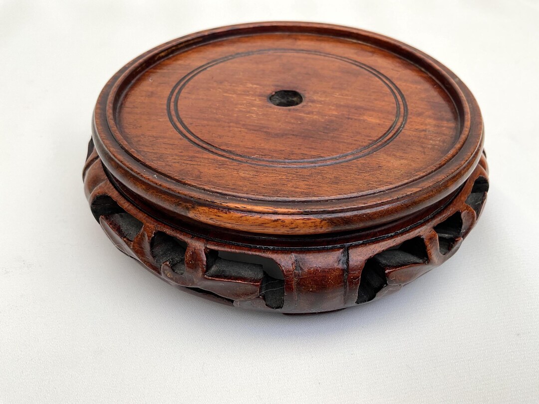 Antique Chinese Handcrafted Hardwood Base/bowl Base Stand. Chinese Wood ...