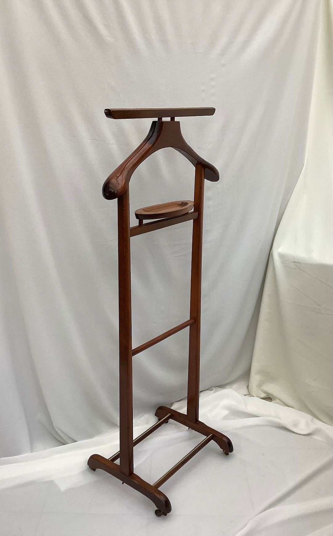 Vintage Italian Walnut Wood Valet Stand. Freestanding Suit Rack Stand ...