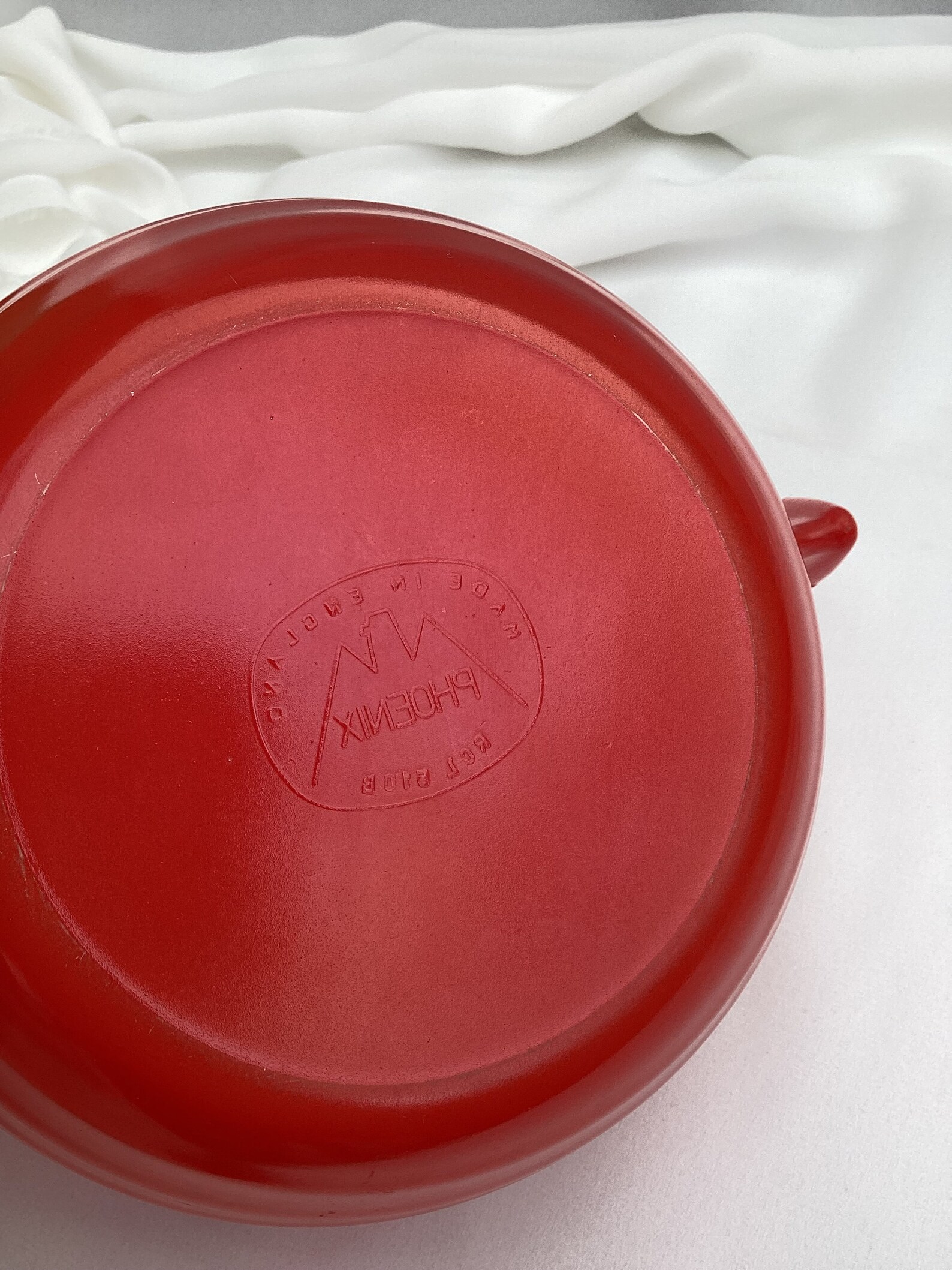Red Sprayware Phoenix Pyrex Lidded Dish, Oven to Table. 1950’s Atomic ...