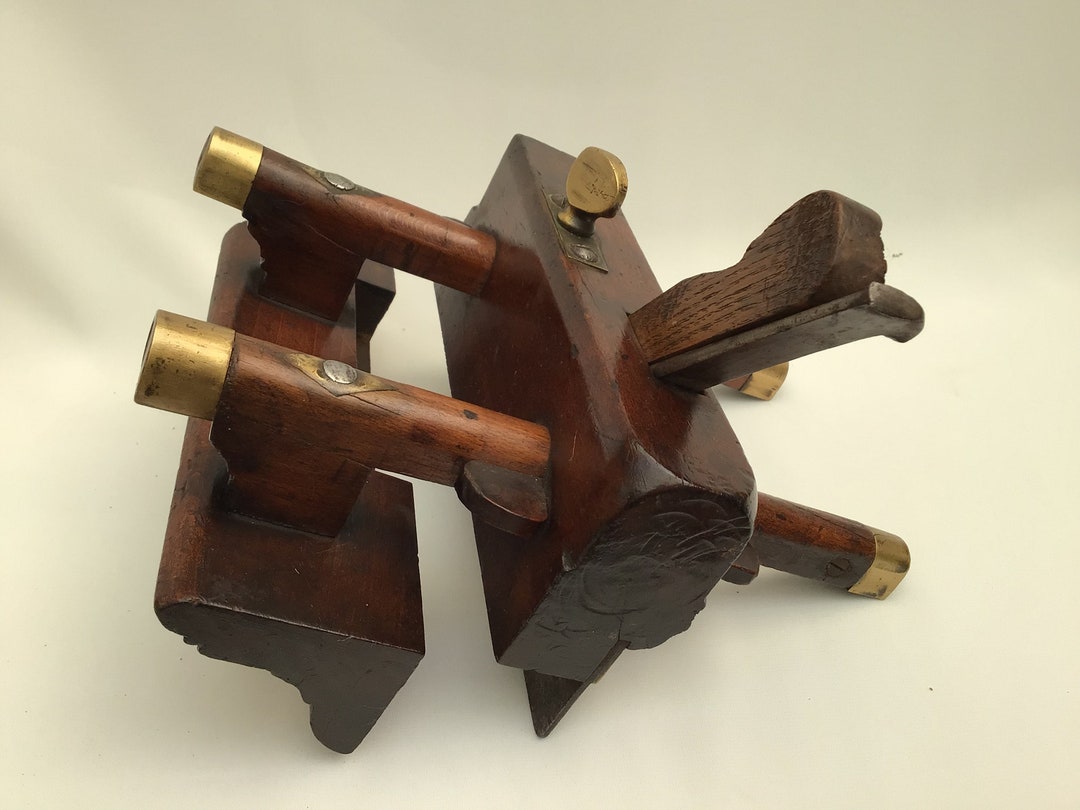 Antique Vintage English Fillister Plough Plane, Wood and Brass Plough ...