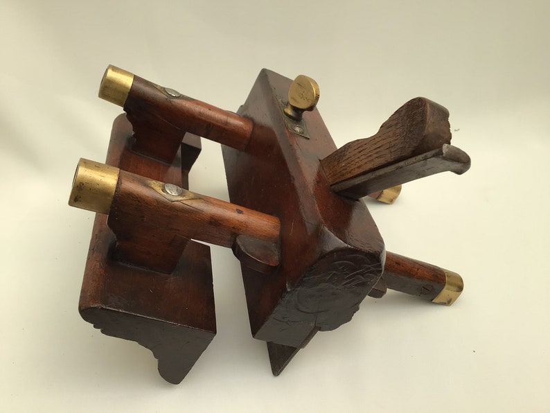 Antique Vintage English Fillister Plough Plane, Wood and Brass Plough ...