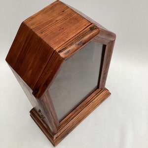 Antique English Wooden and Glass Clock or Pocket Watch Displaycabinet ...