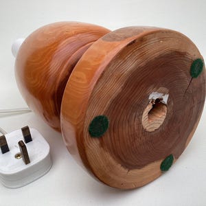 Vintage Natural Wood Table Lamp - Etsy