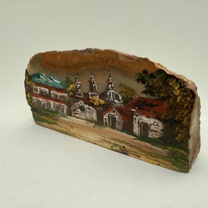 Hand Painted on Nature Stone Ornate Rock Display Plaque. L. 25 Cm. - Etsy