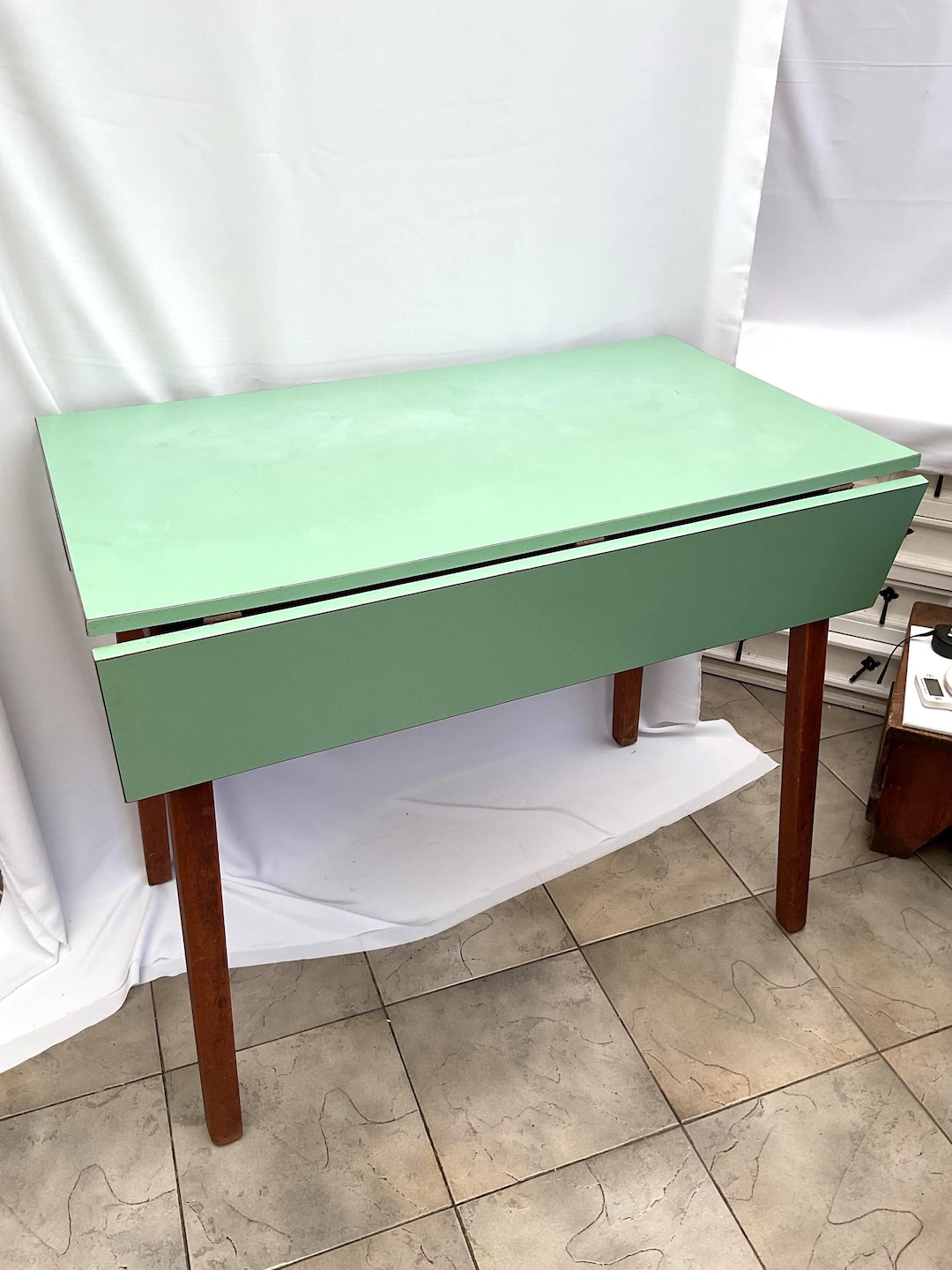 Mid-century Modern Formica Drop Leaf Dining Table - Mint Green - Etsy