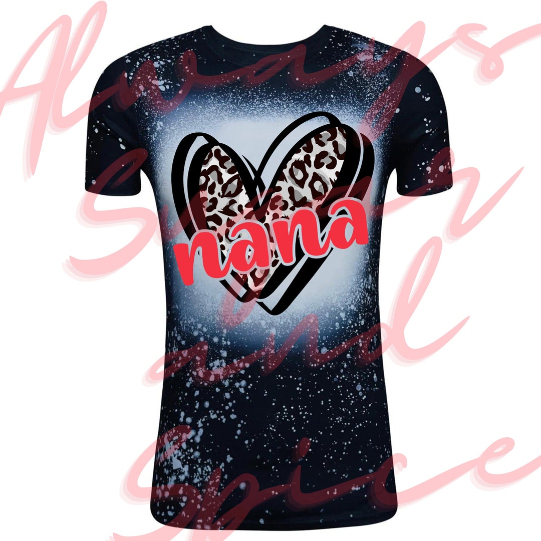 Adult Unisex Nana Black Leopard Heart Shirt | Completed Nana Heart ...