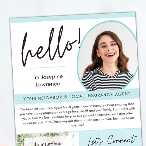 Insurance Broker Introduction Flyer Template Life Insurance - Etsy