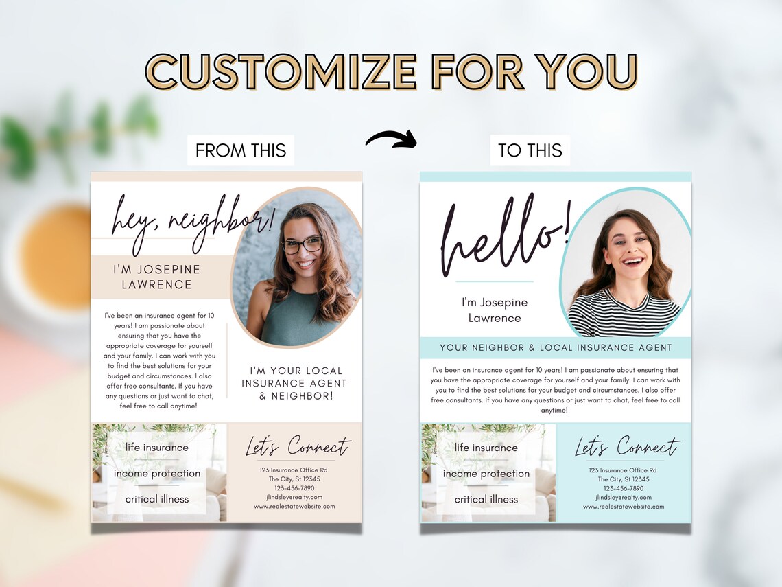 Insurance Agent Introduction Flyer Template Life Insurance - Etsy