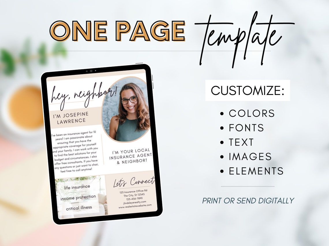 Insurance Agent Introduction Flyer Template Life Insurance - Etsy