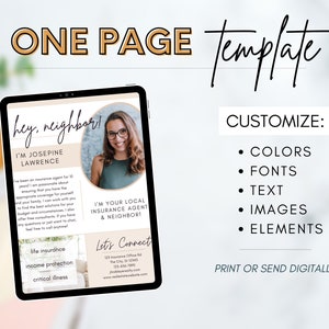 Insurance Agent Introduction Flyer Template Life Insurance - Etsy