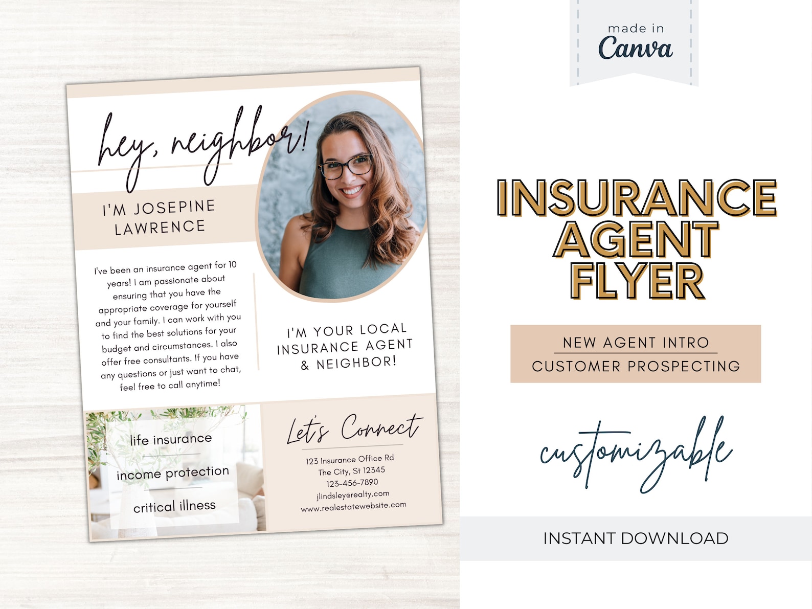 Insurance Agent Introduction Flyer Template Life Insurance - Etsy