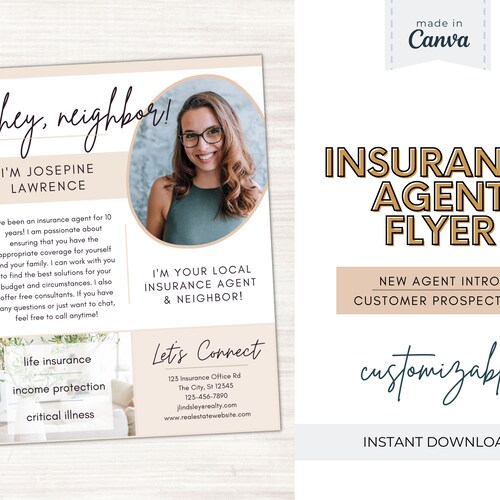 Insurance Broker Introduction Flyer Template Life Insurance - Etsy