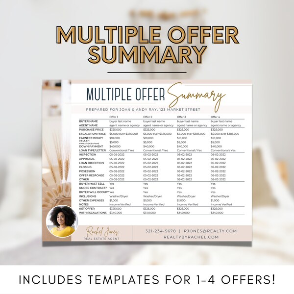 Multiple Offer Sheet - Etsy