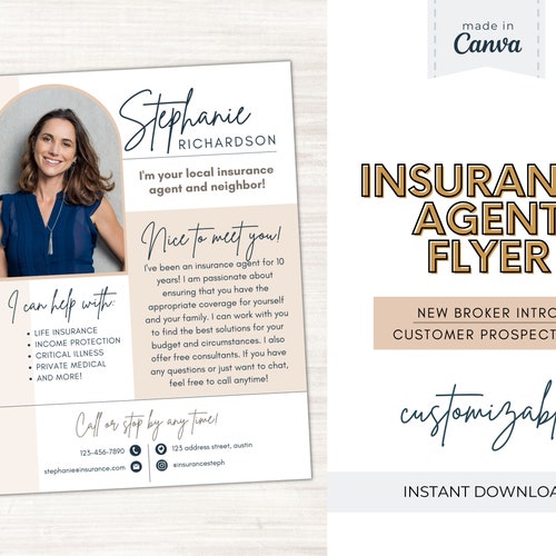 Insurance Broker Introduction Flyer Template Life Insurance - Etsy