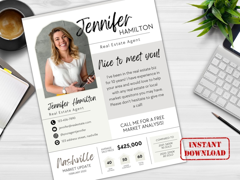 Real Estate Introduction Flyer Template New Agent Flyer Etsy Singapore