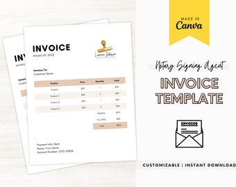 Signing Agent Invoice Template - Etsy