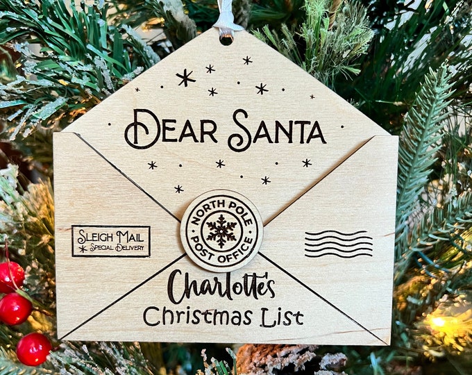 Personalized Christmas List Ornament | Letter to Santa Ornament | Santa ...