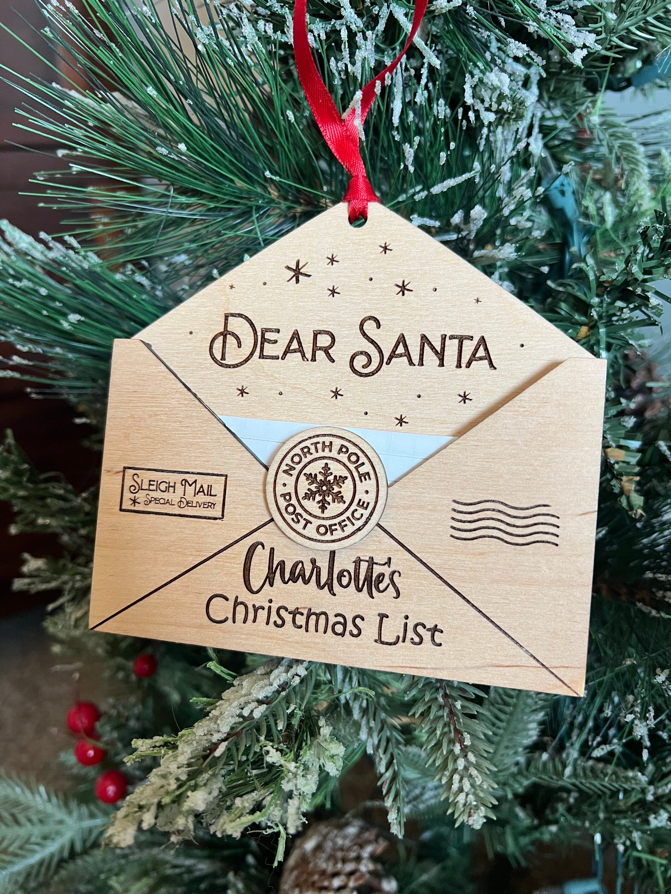 Personalized Christmas List Ornament Letter to Santa - Etsy