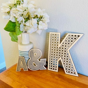 Rattan Nursery Letter Decor | Rattan | Wicker Letters | Wooden Letters ...