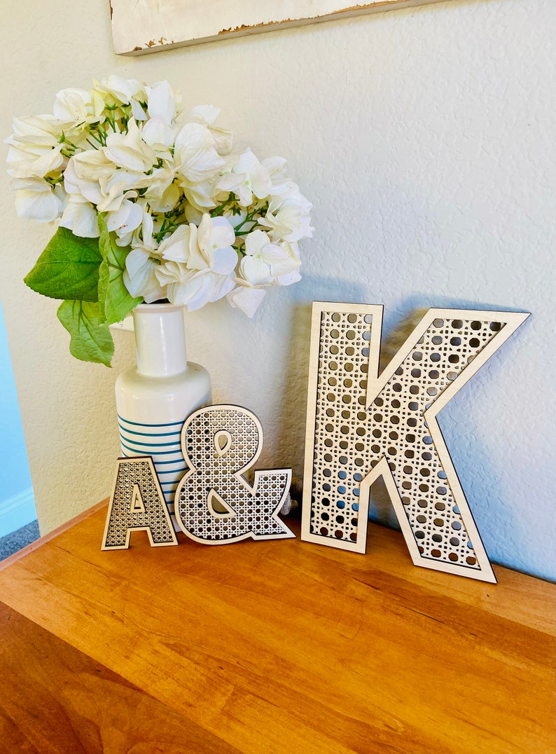 Rattan Nursery Letter Decor Rattan Wicker Letters Wooden - Etsy