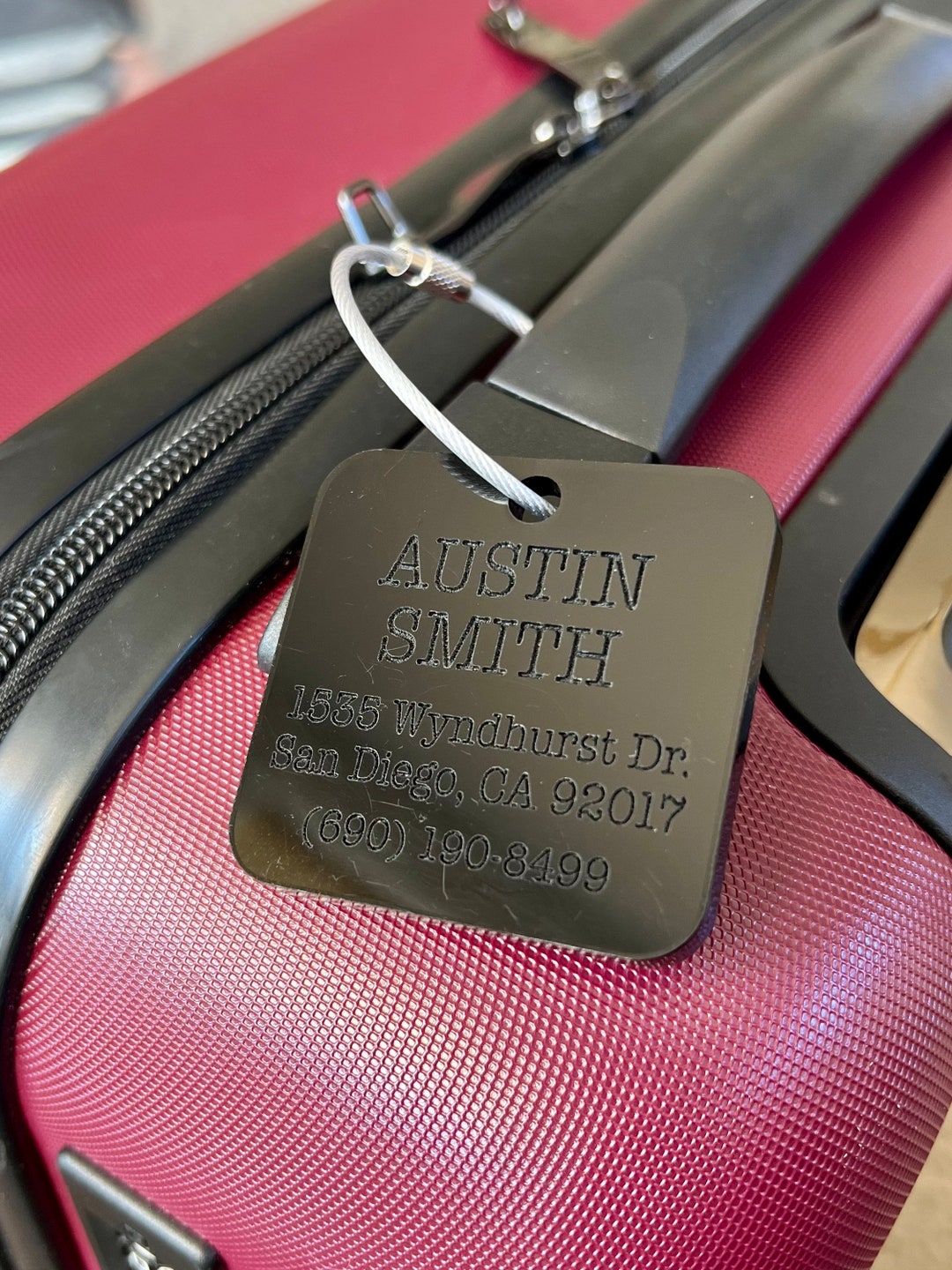 Discreet Luggage Tag / Personalized Luggage Tags / Address Tag / Name ...