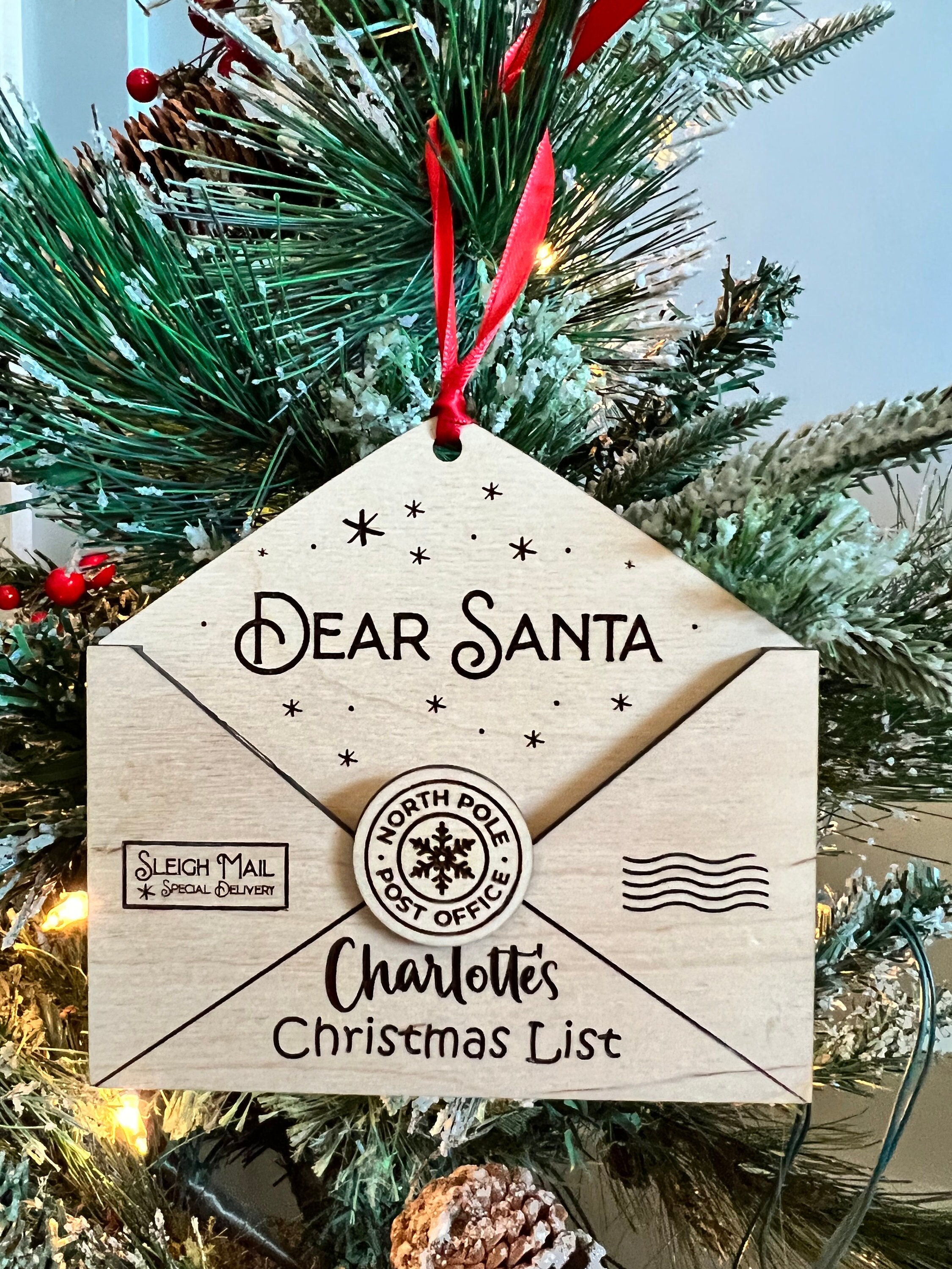 Personalized Christmas List Ornament | Letter to Santa Ornament | Santa ...