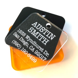 Discreet Luggage Tag / Personalized Luggage Tags / Address Tag / Name ...