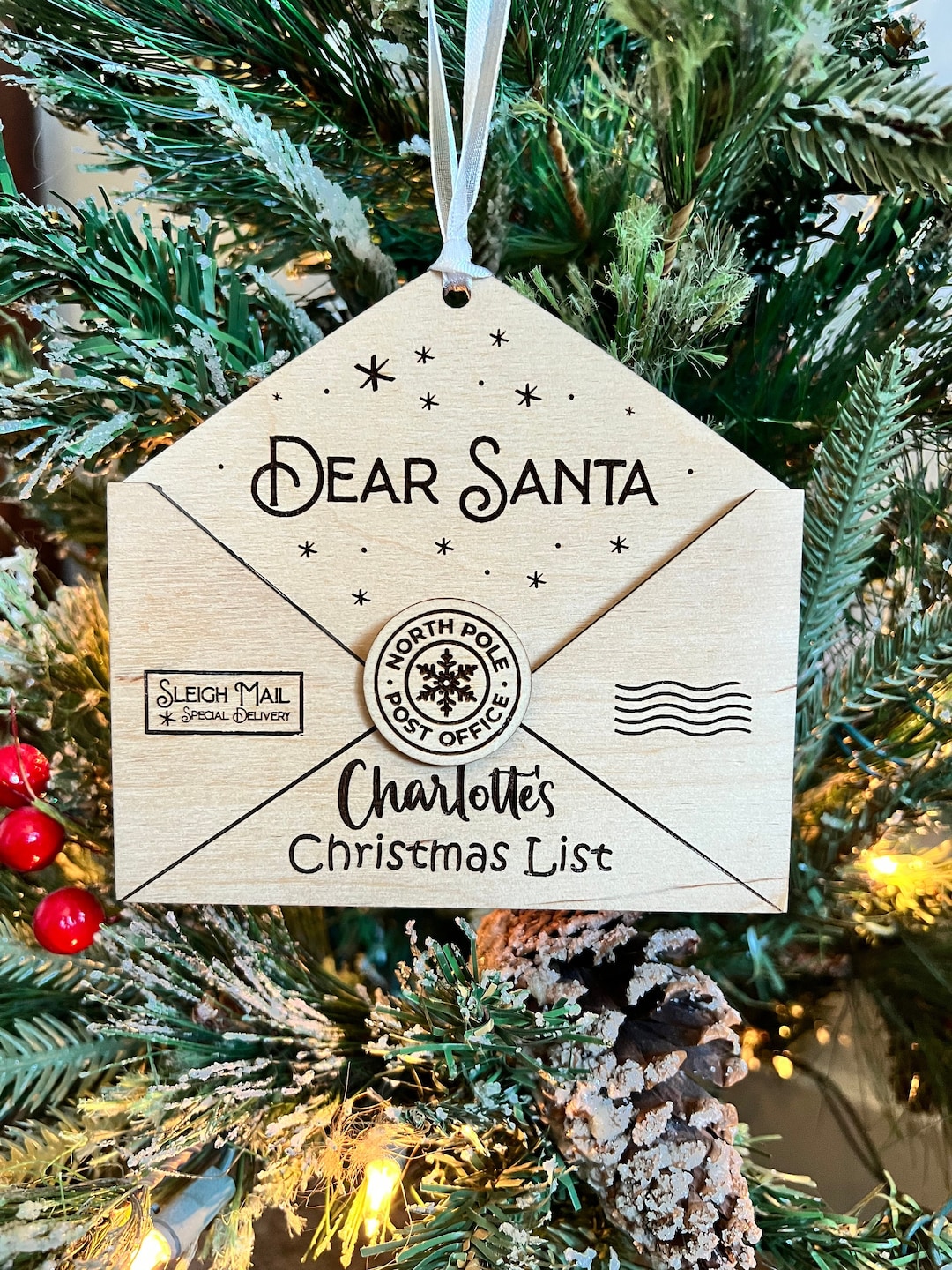 Personalized Christmas List Ornament Letter to Santa Ornament Santa ...