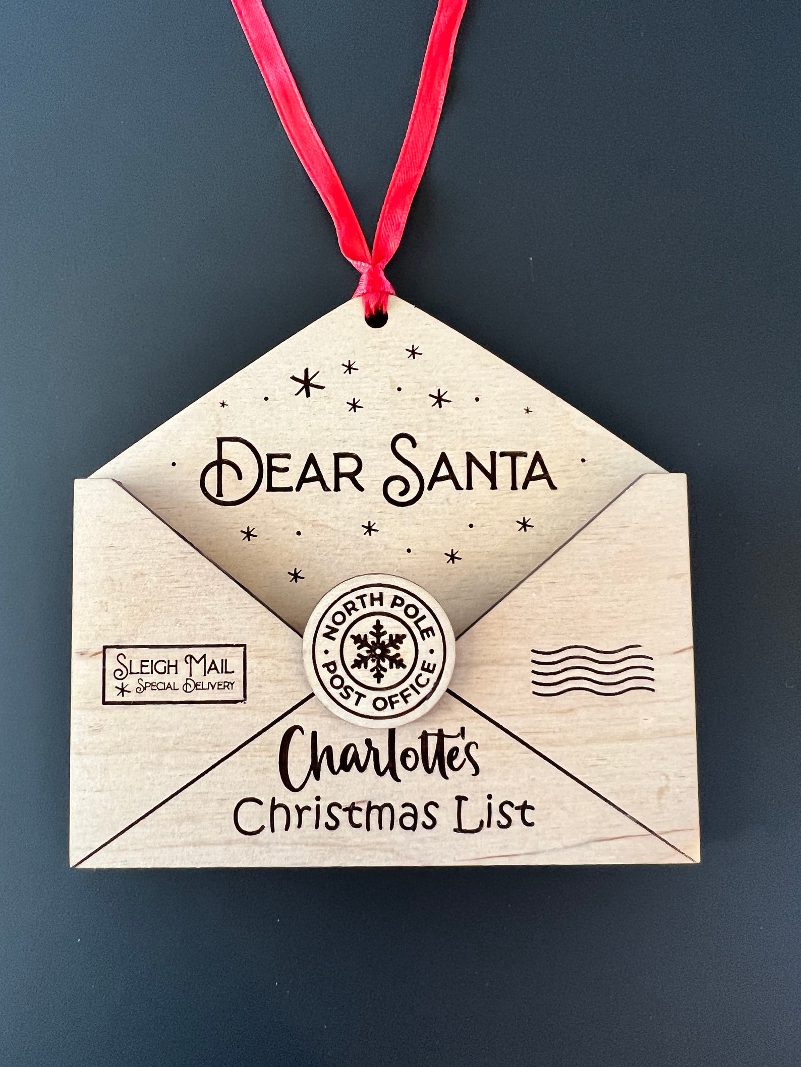 Personalized Christmas List Ornament | Letter to Santa Ornament | Santa ...