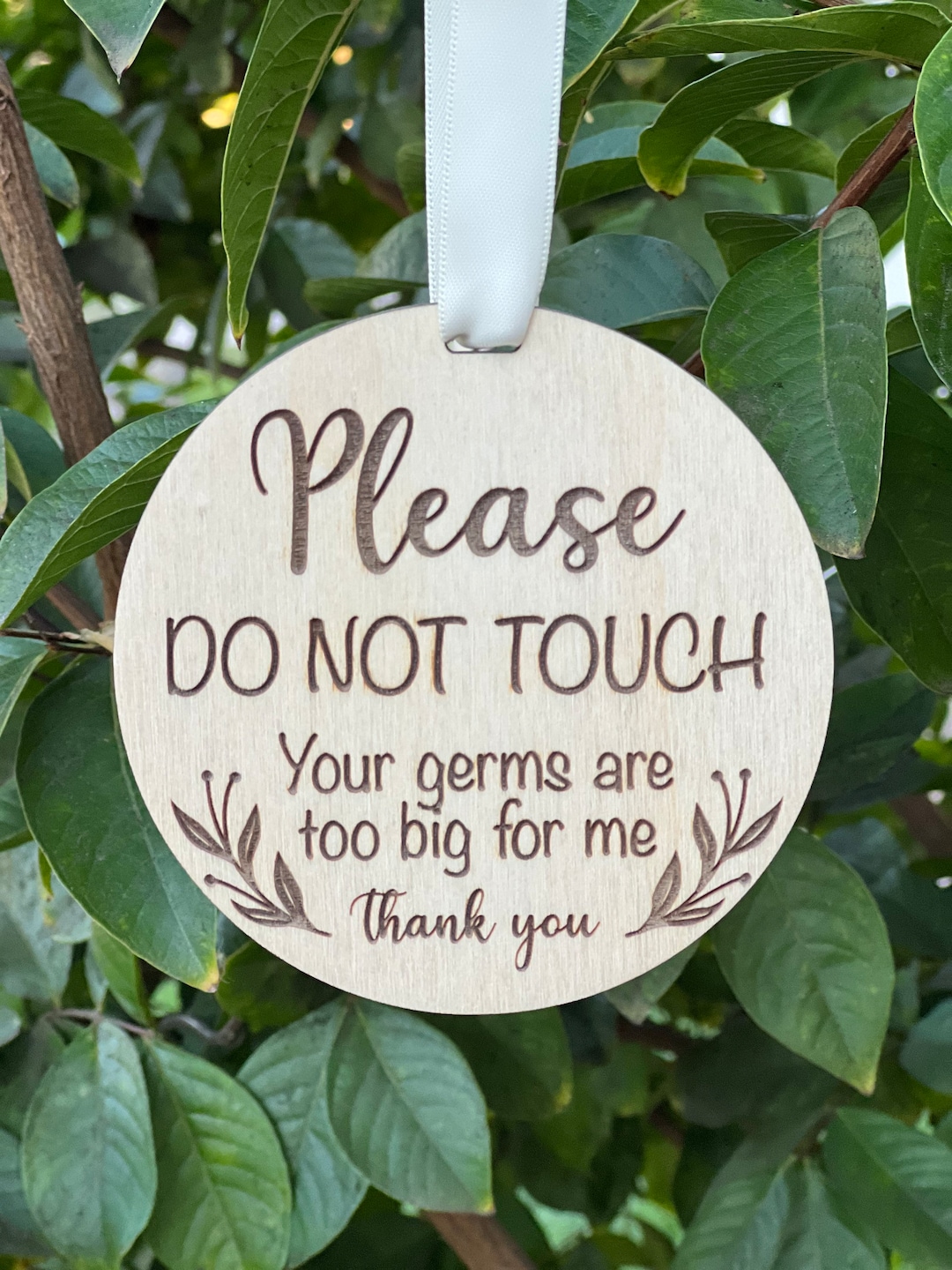 Do Not Touch Baby Sign: Laser Engraved Baltic Birch Stroller Tag - Etsy