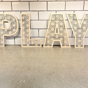 Daisy Floral Rattan Letter, Honeycomb Wicker Letter, Wooden Name Sign ...