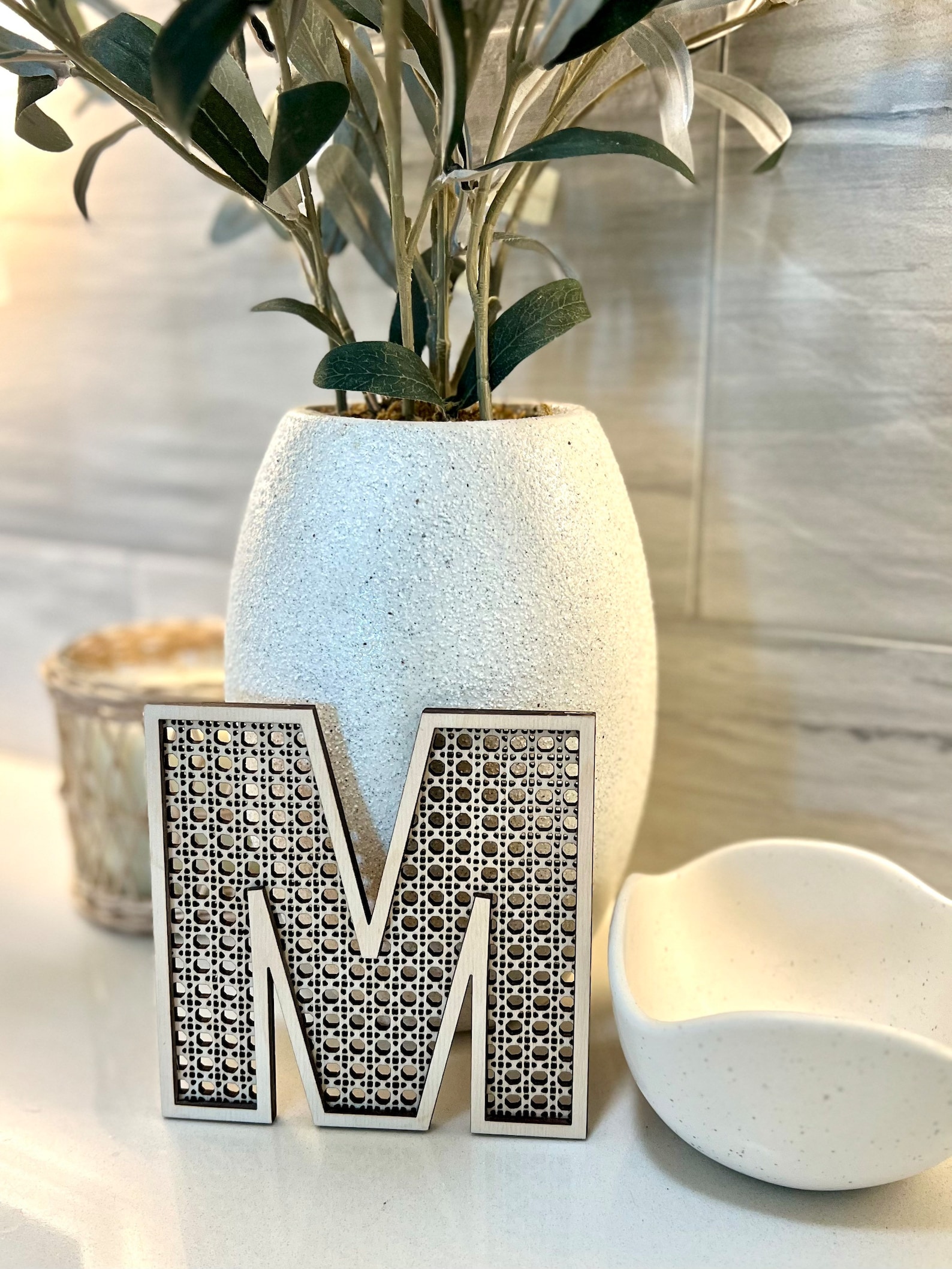 Rattan Nursery Letter Decor Rattan Wicker Letters Wooden - Etsy