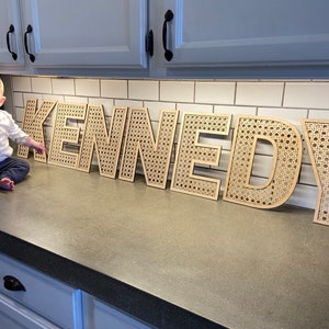 Rattan Nursery Letter Decor | Rattan | Wicker Letters | Wooden Letters ...