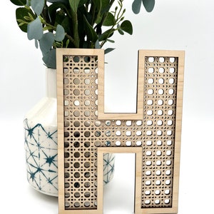 Rattan Nursery Letter Decor | Rattan | Wicker Letters | Wooden Letters ...