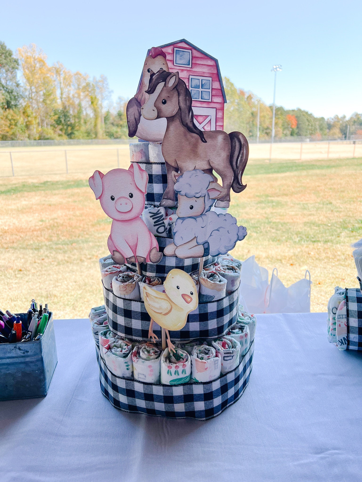 Diaper Cake | Farm Animal Diaper Cake | Premium Diaper Cake | Custom ...