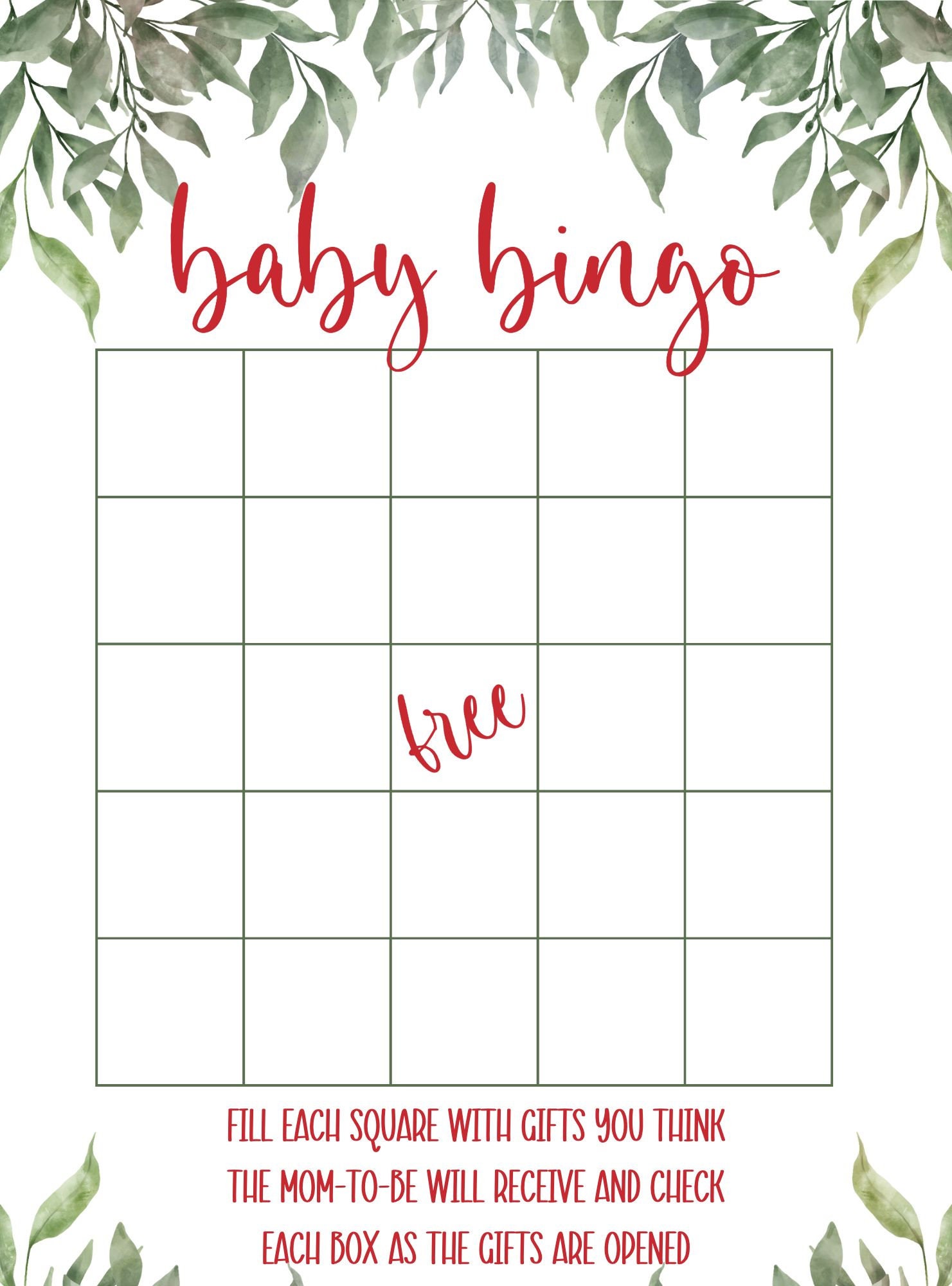 Farm Animal Baby Shower Bingo Game Barnyard Themed Baby Shower Farm ...