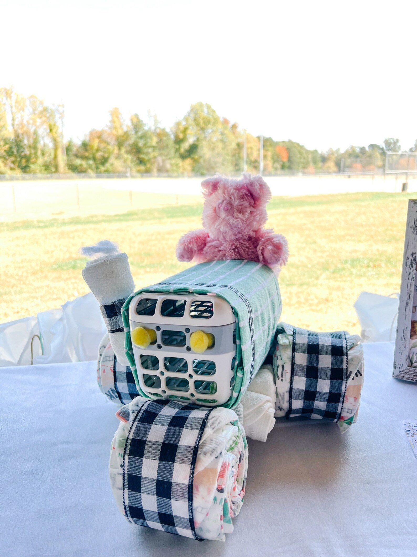 Tractor Diaper Cake | Farm Themed Baby Shower | Barnyard Baby Shower ...