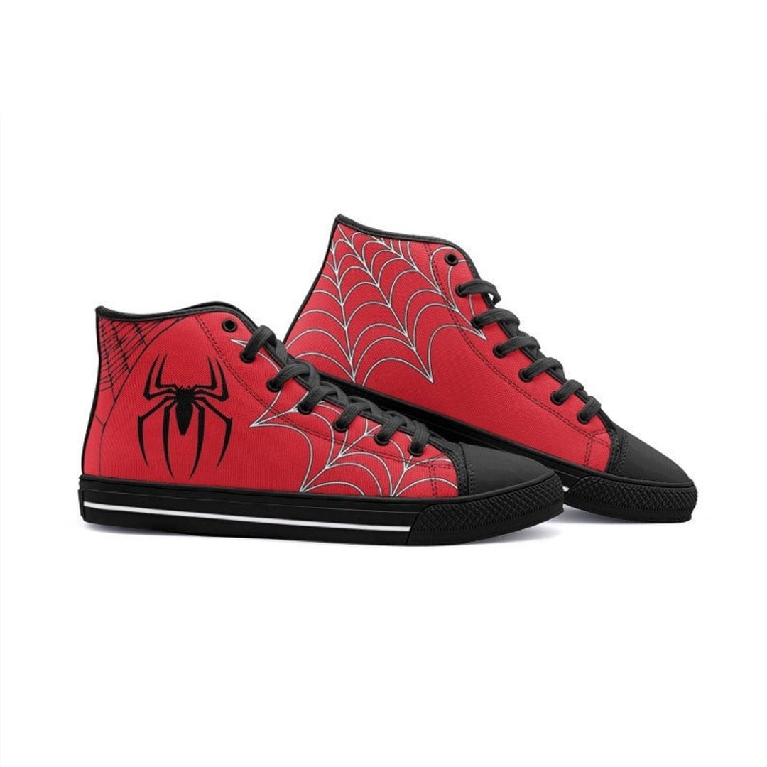 Spider High-tops Adults Shoes Spiderman Inspired Sneakers - Etsy