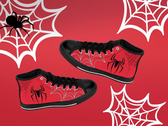 Spider High-tops Adults Shoes Spiderman Inspired Sneakers | Etsy